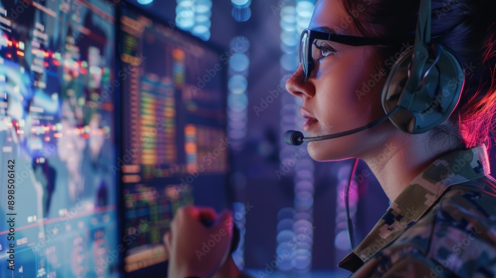 Online location or tactical strategy portrait, military communication ...