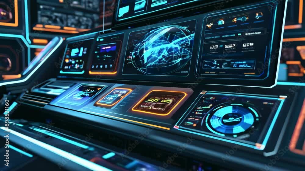 Augmented reality Advanced HUD control center. Graphic Dashboard Head ...