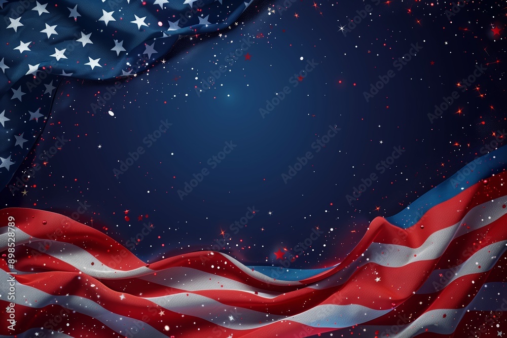 Political Campaign Poster Template with Blue and Red Starry Background ...