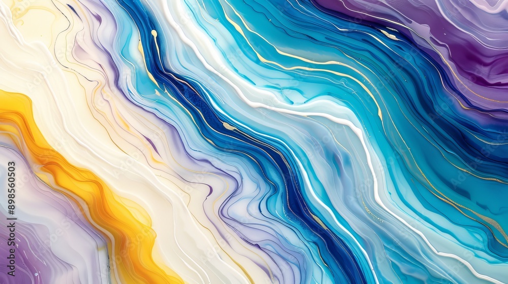 Fluid epoxy resin artwork with seamless transitions, cohesive and ...