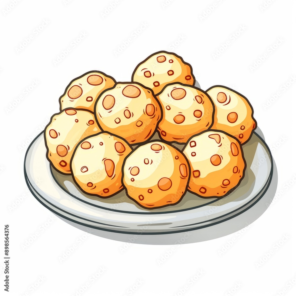 Cartoon Illustration of Fried Cheese Balls. Stock Illustration | Adobe ...