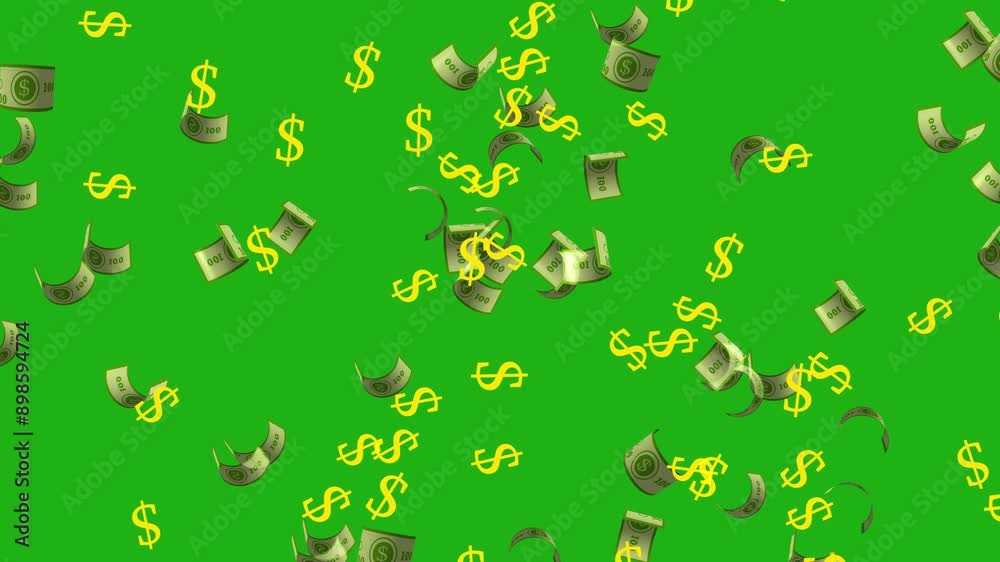 Currency Note Usd Dollar Loop Animation. Abstract Motion Money Concept ...