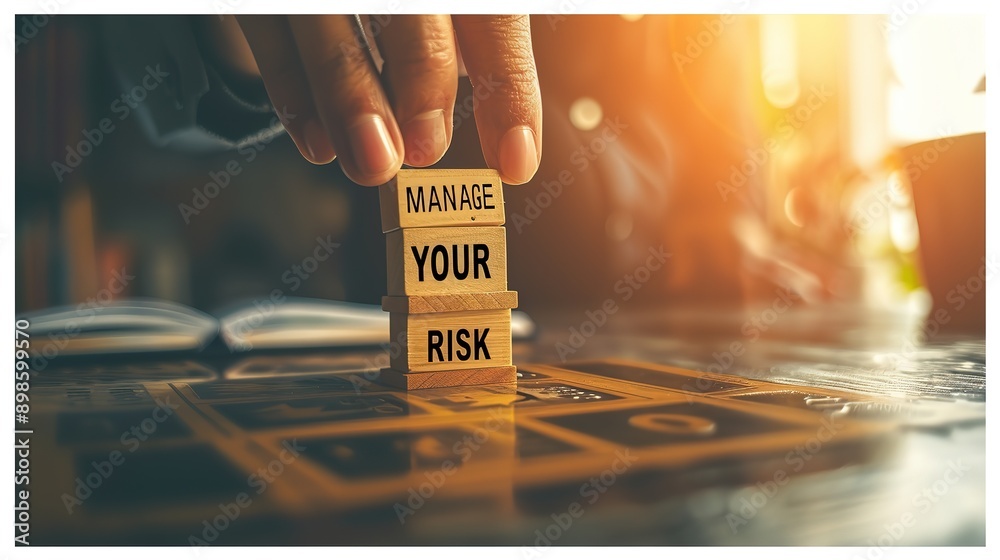 Manage your Risk background, business plan concept , Generative Ai ...