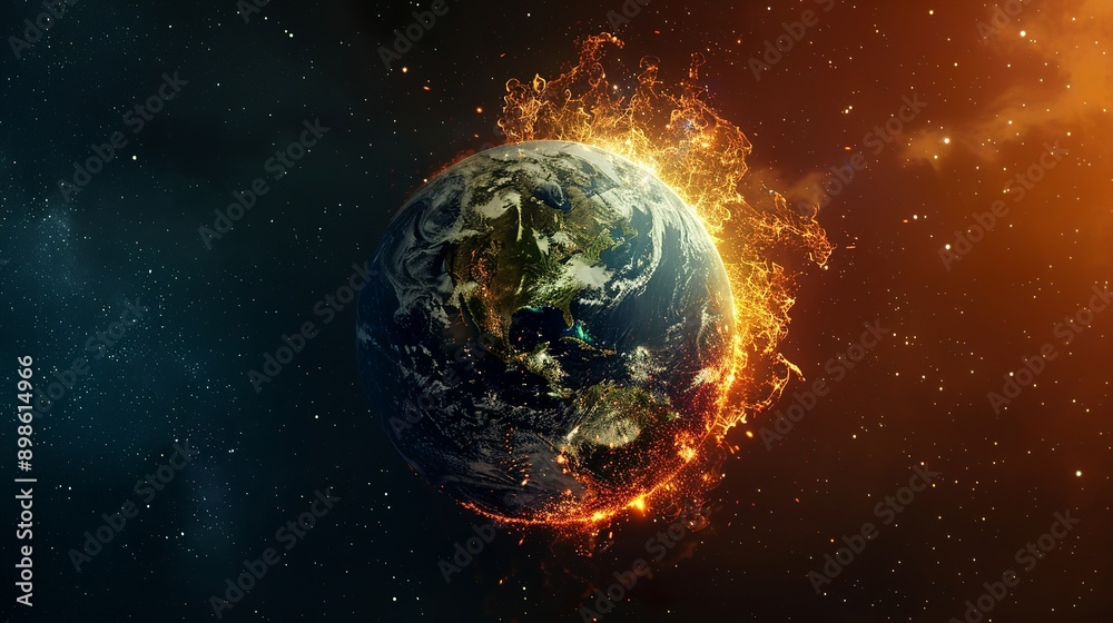 a realistic depiction of our planet, incorporating visible signs of ...