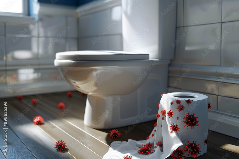 Bacteria in the bathroom or toilet, airborne germs and viruses ...
