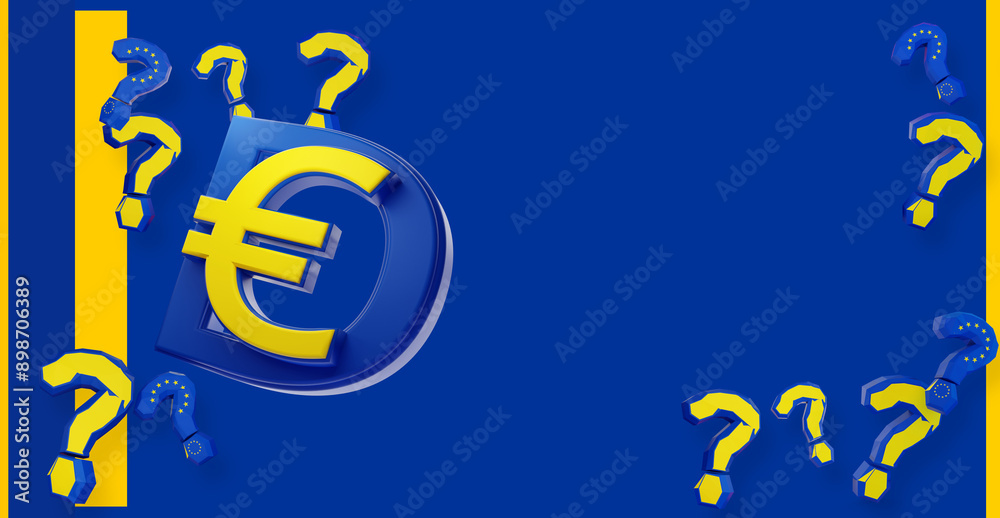 and digital as digital euro as euro-digital as E-EUR symbol, isolated ...