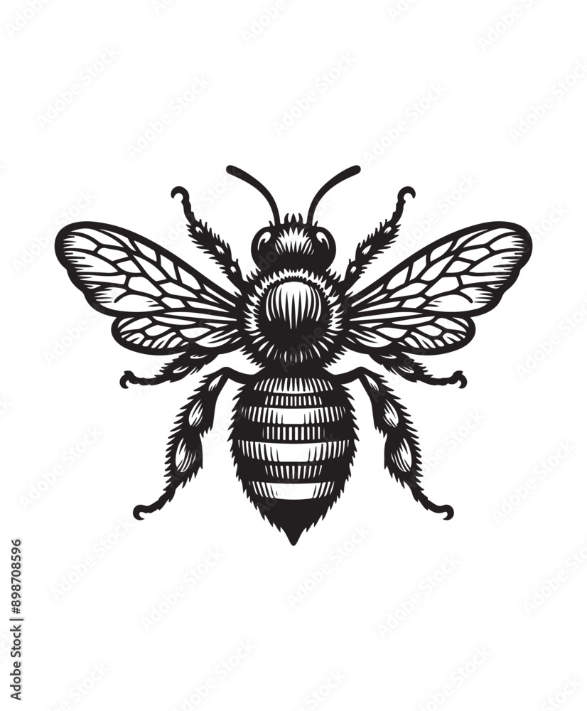 vector Bee vector art,graphics Bees icons set,vintage illustration Bee ...