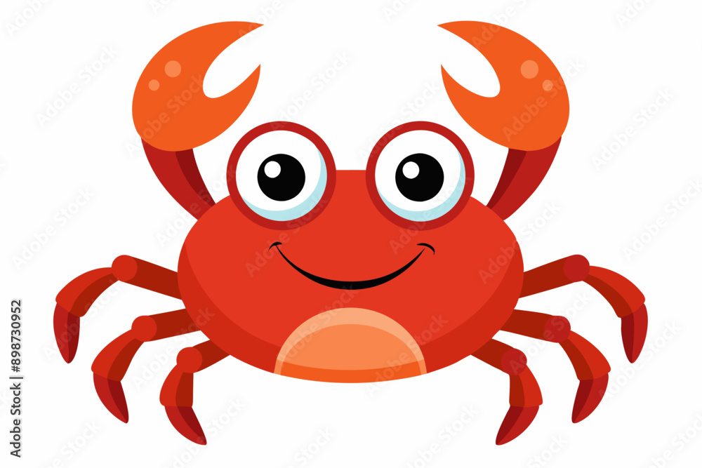 Poster Funny Crab Vector Illustration with White Background Cartoons ...
