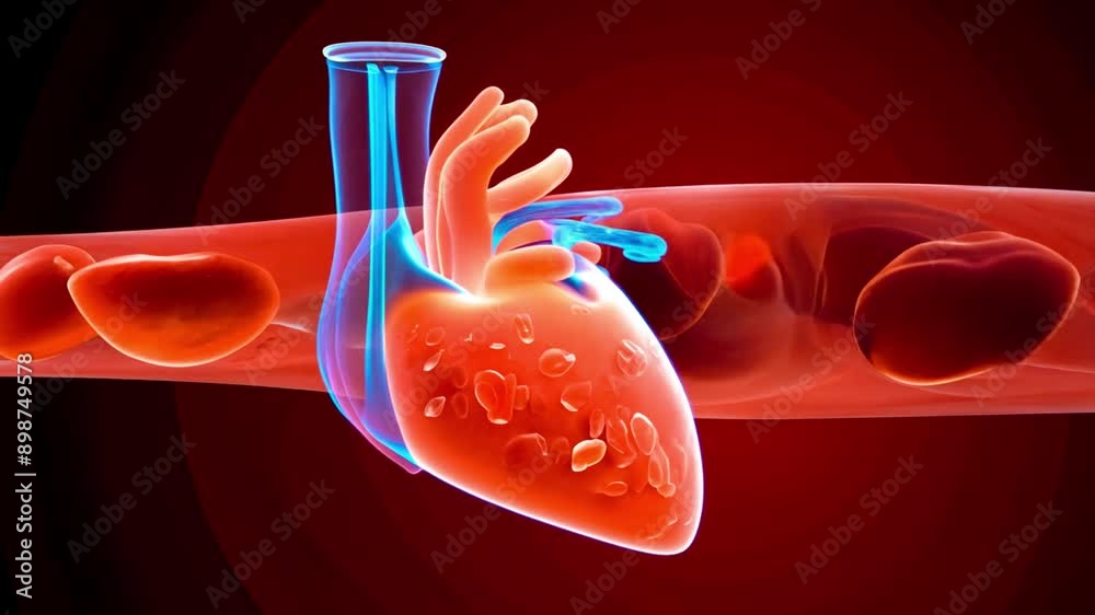 Inside Blood Vessel. Blood Stream inside Artery. Erythrocytes ...