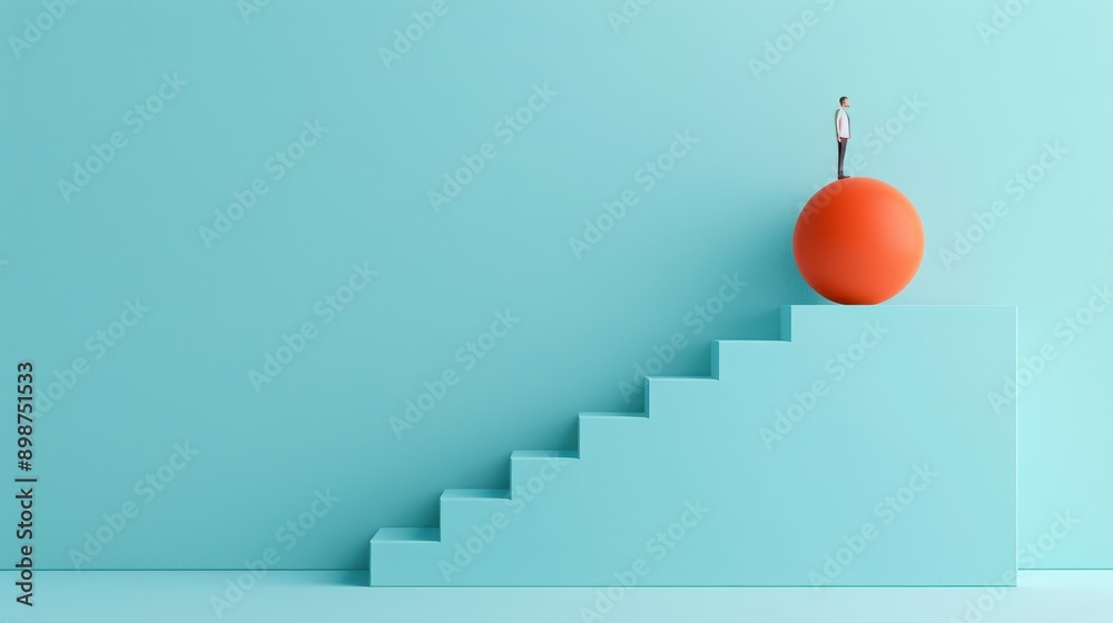 Persistence Pays Off: Side view of person overcoming obstacles with ...