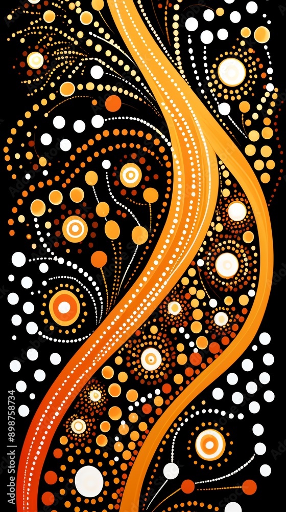 Aboriginal art digital. Bright color stylized design, australian ...