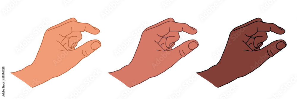 Hand showing size between fingers, little bit. Gesture showing ...