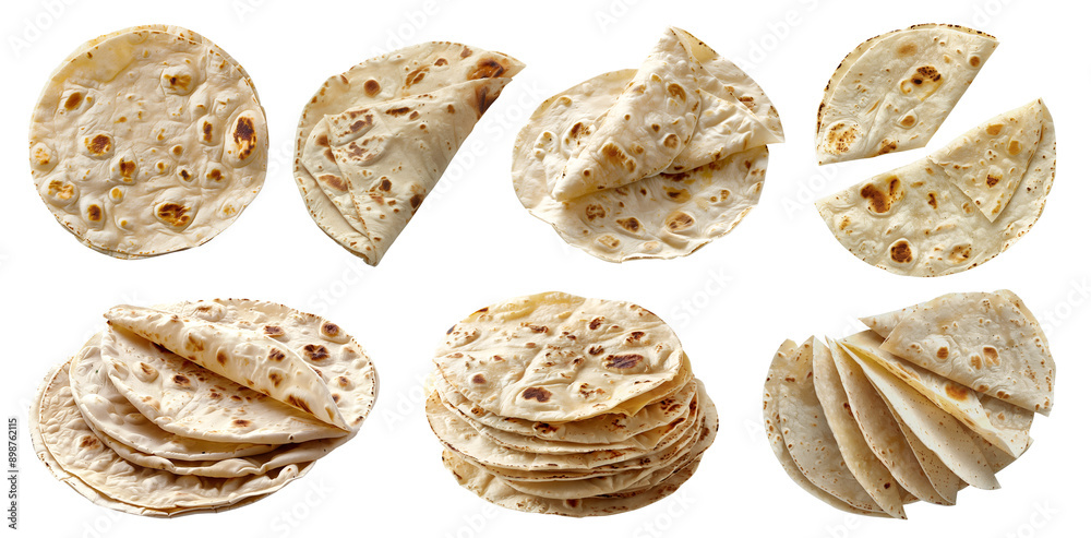 Tortilla tortillas flatbread bread bun on transparent cutout, PNG file ...