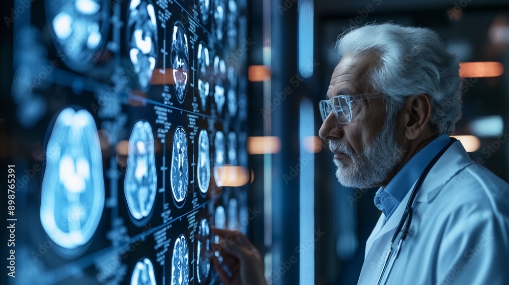 radiologist interpreting medical images like X-rays, CT scans, and MRIs ...