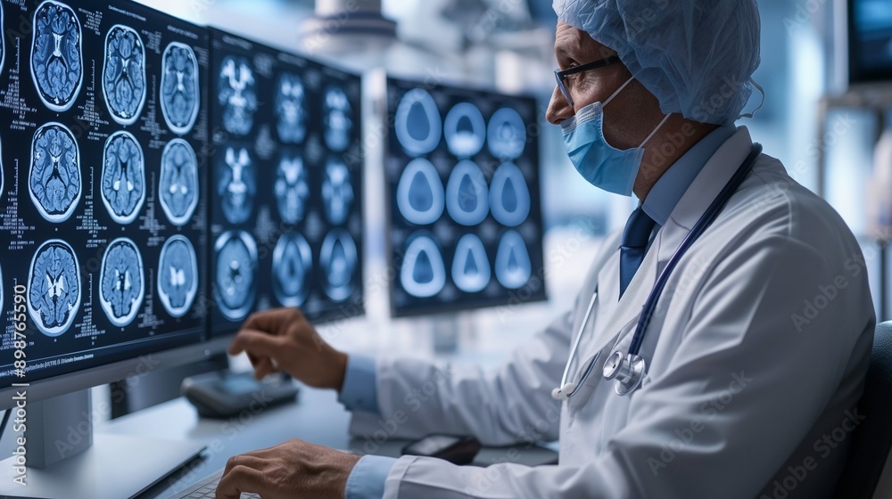 radiologist interpreting medical images like X-rays, CT scans, and MRIs ...