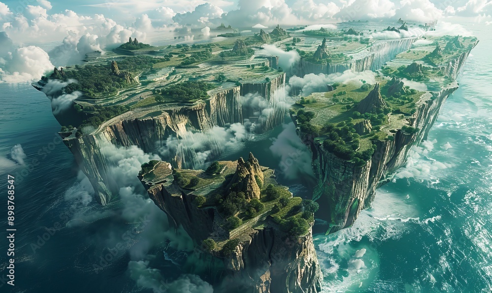 The monumental geological rift splits continents asunder, a geological ...