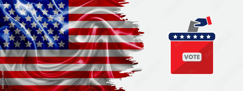 USA Election 2024 brush paint stroke background design template with ...