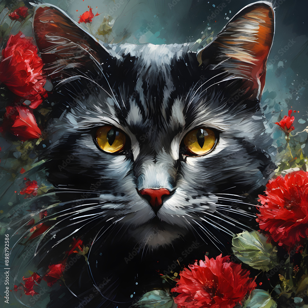 This anthropomorphic cat catches the eye with its perfect face and ...