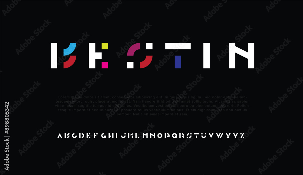 Minimal modern alphabet fonts and numbers. Abstract urban thin line ...