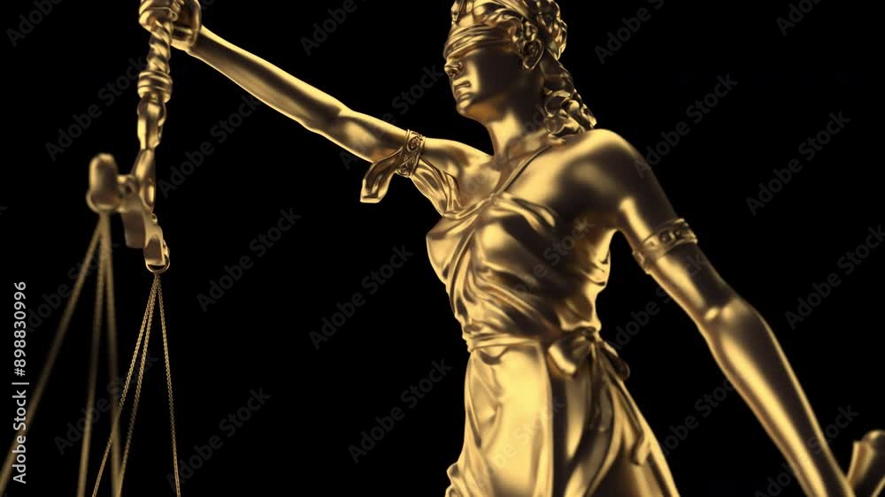 Justice statue Themis on a transparent alpha channel background for ...