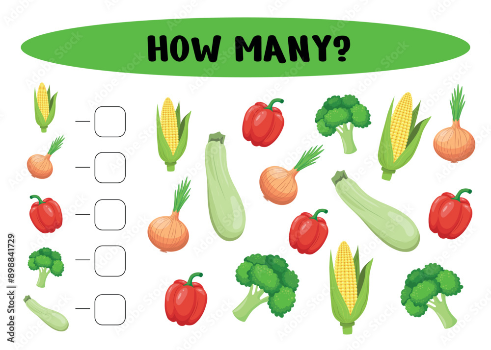 How many vegetables? Count the vegetables and write the answer ...