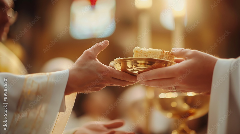In Church Ceremony of Holy Communion, Eucharist or Last Supper ...