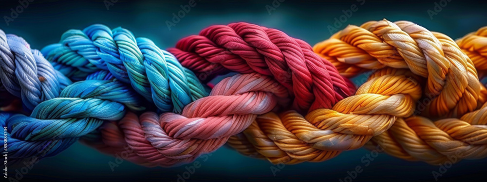 Team rope diverse strength connect partnership together teamwork unity ...