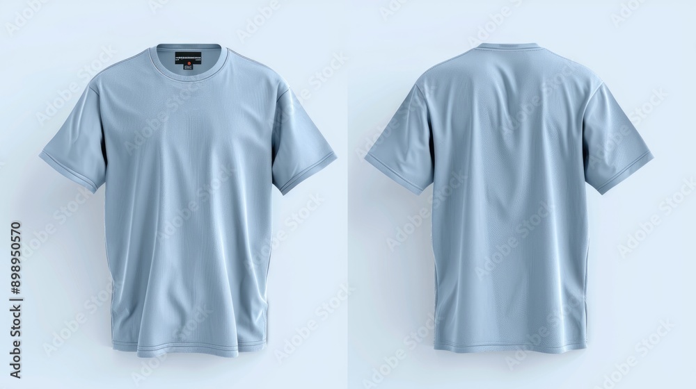 Plain color t-shirt front and back for mockup, isolated on white ...