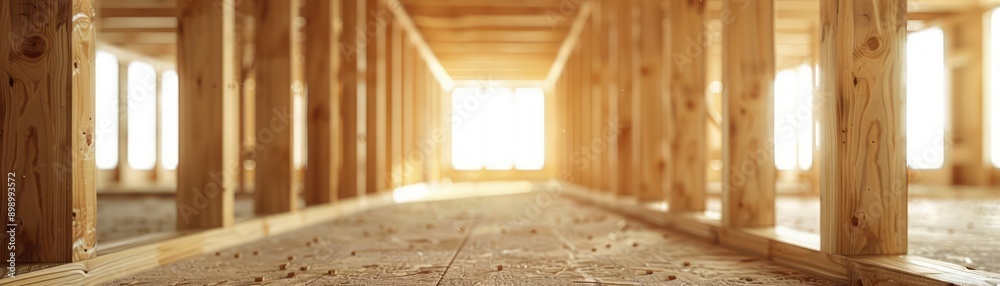 Robust Wooden Framework Construction Beams, Supports, and Walls ...