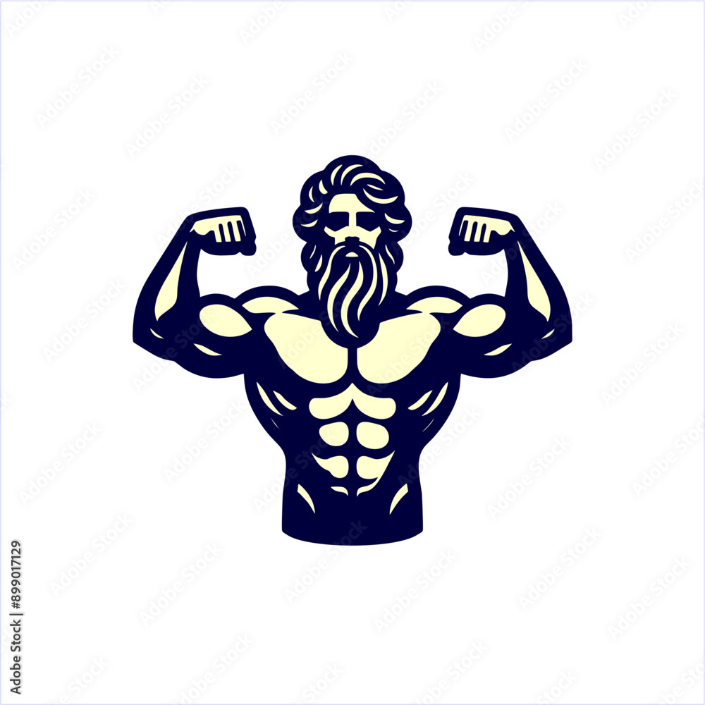 Zeus odin god showing muscle body Stock Vector | Adobe Stock