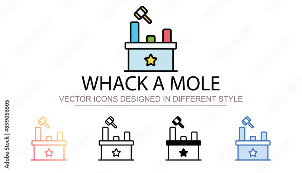 Whack a Mole icon design with white background stock illustration Stock ...
