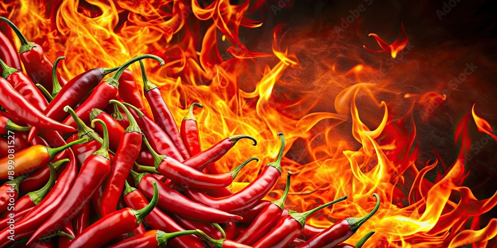 Fiery Chilli Burst captured in a render showcasing vibrant colors and ...