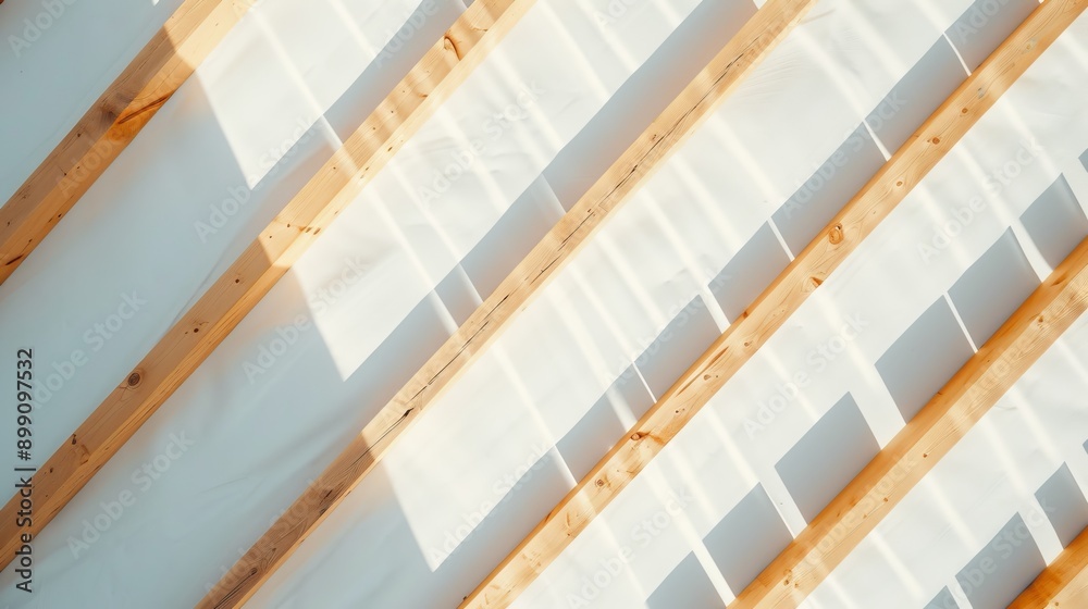 Precision in Construction: Minimalist Overhead View of Rafters and ...