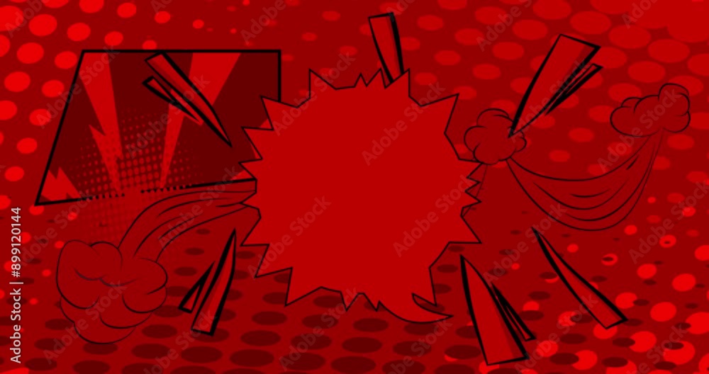 Red cartoon background animation, comic book backdrop video. Retro ...