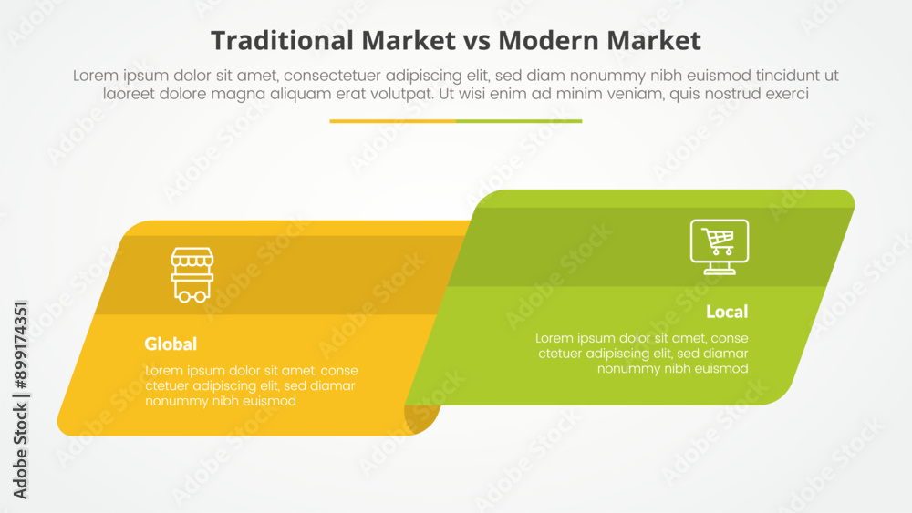 traditional market vs modern market comparison opposite infographic ...