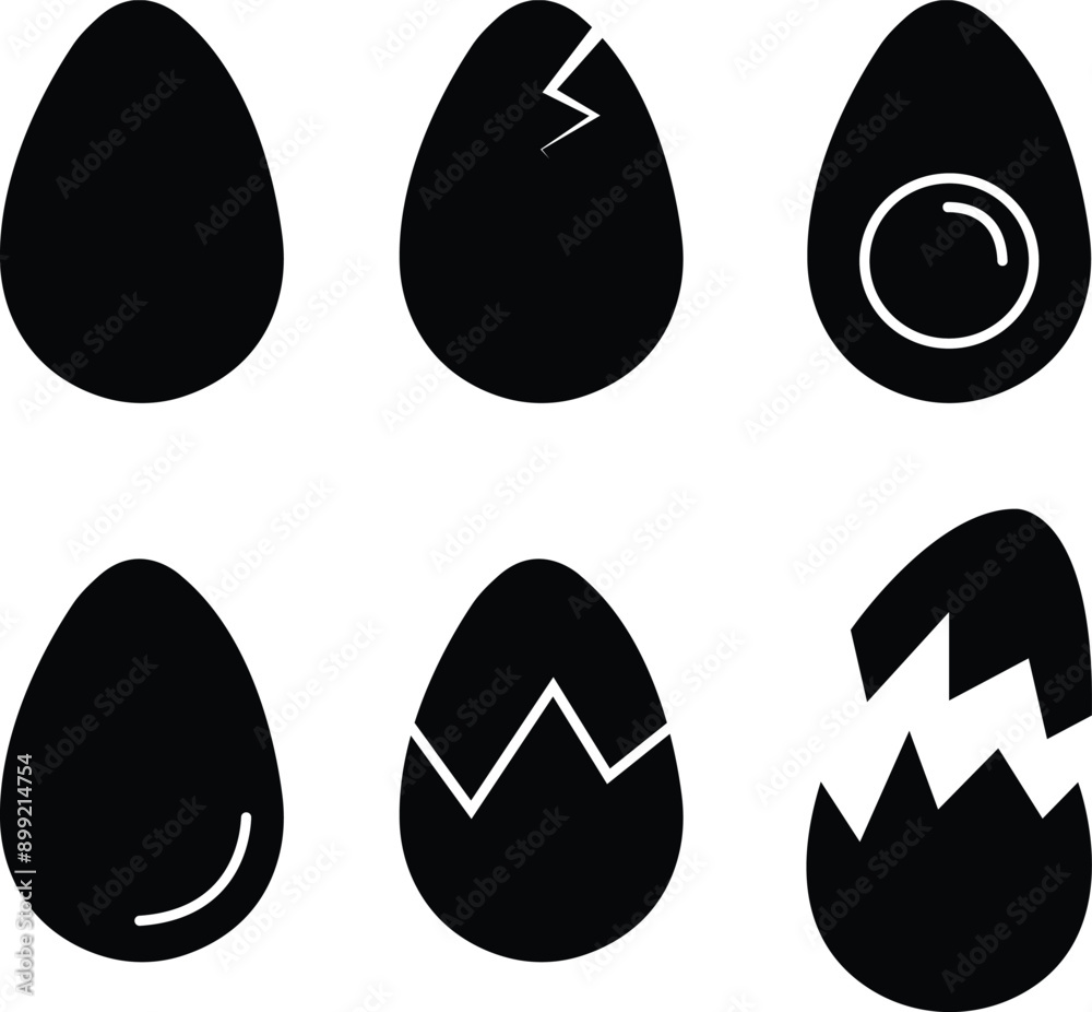 Set of Chicken Egg icons in Flat styles isolated on transparent ...