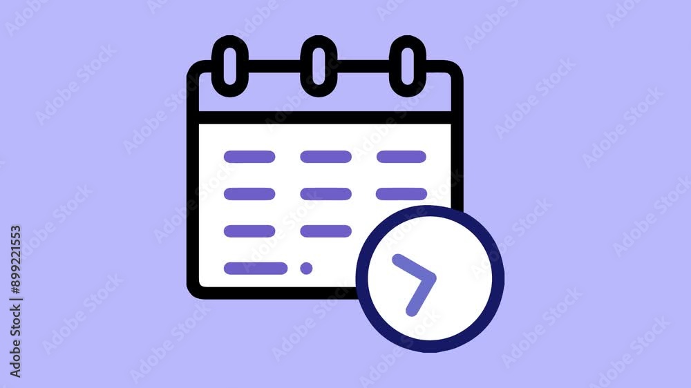 Project deadline animation with project calendar and timer animation ...