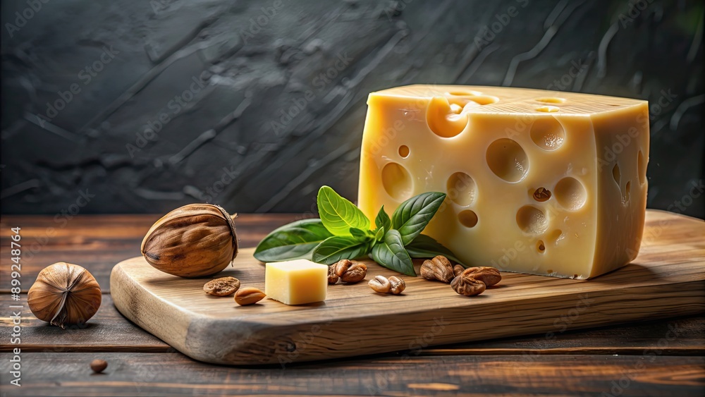 Creamy Swiss cheese with nutty flavor and firm texture, Gruyere, cheese ...