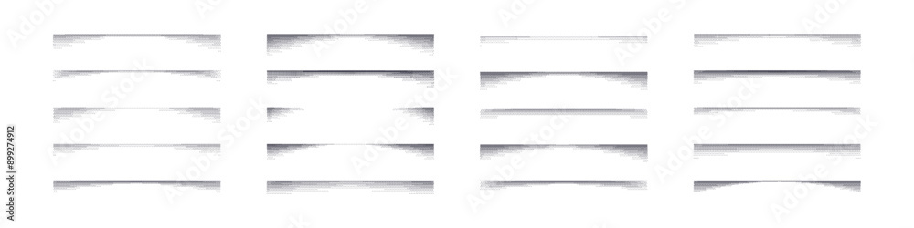 Set of grainy noise and stipple shadow dots with gradient edges. Flat ...