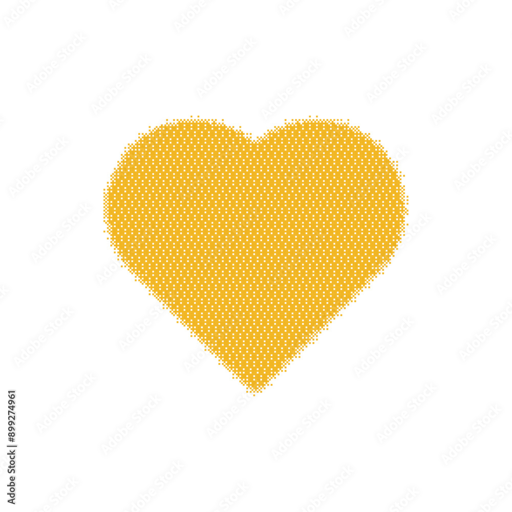 Gothic yellow heart with grunge texture and halftone gradient. Y2K ...
