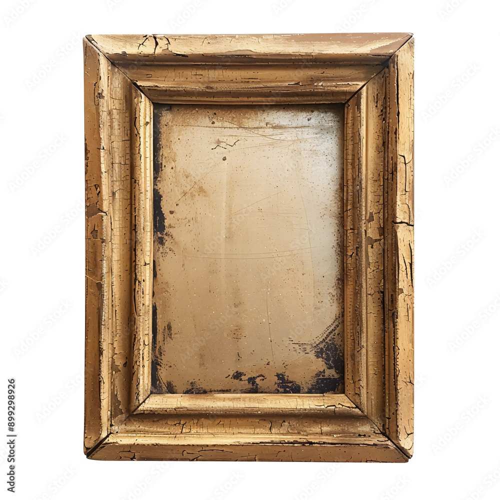 Retro rectangular frame with a faded patina and simple yet elegant ...
