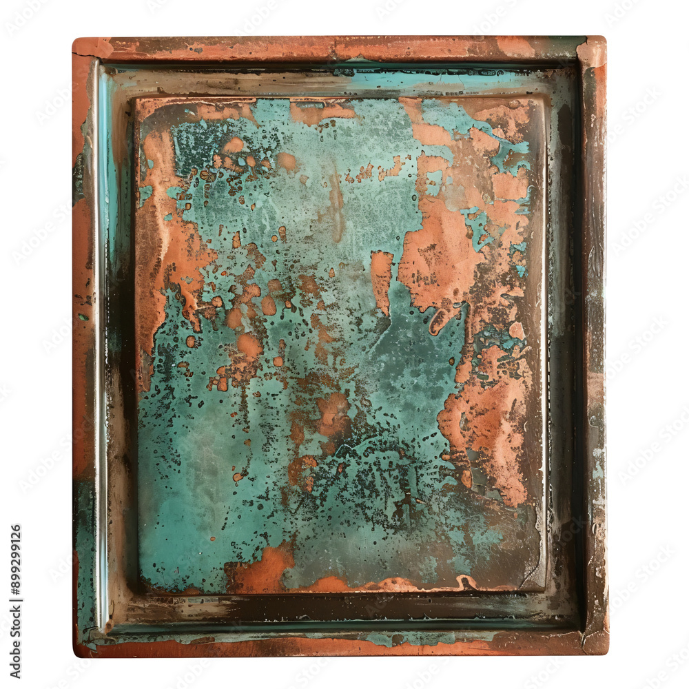 Retro rectangular frame with a faded patina and simple yet elegant ...