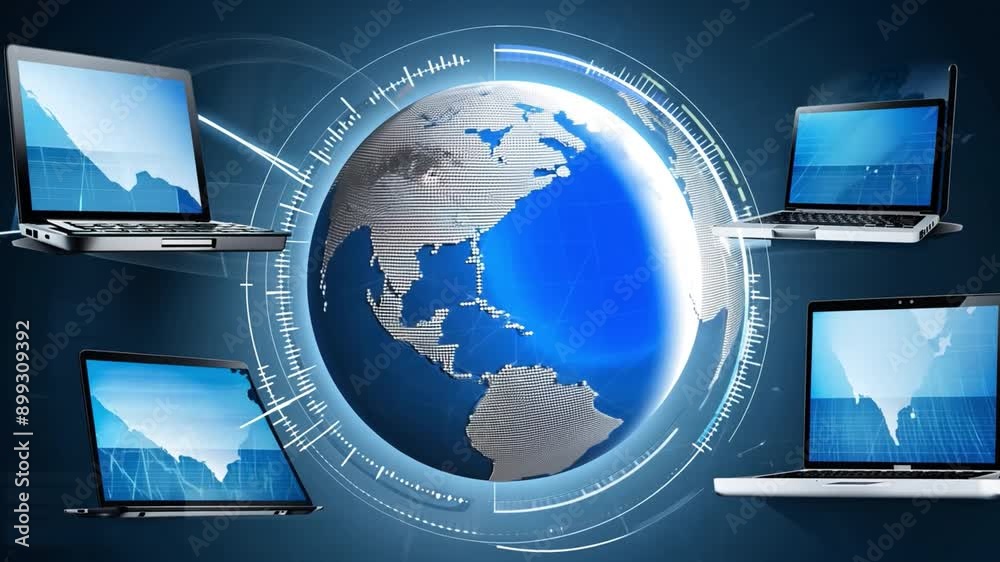 Concept of lobal computer communication and connectivity: a circle of ...