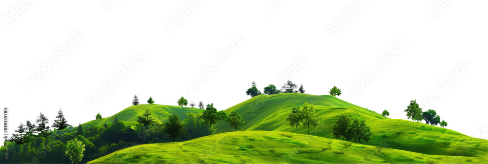 Green rolling hills with lush grass and gentle slopes, landscape ...