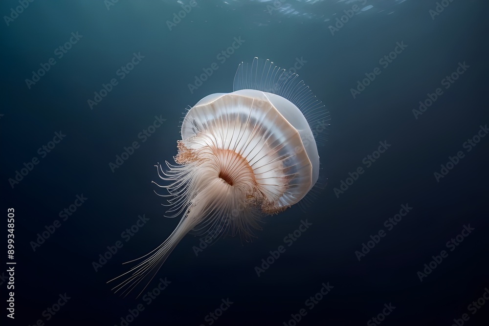 a Cannonball jelly fish jellyfish Stomolophus meleagris, agregation, in ...