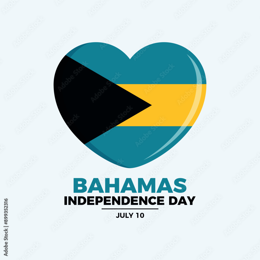 Bahamas Independence Day poster vector illustration. Bahamas flag in ...