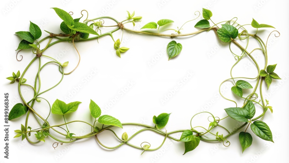 Delicate, curly tendrils of Cayratia trifolia, a rare three-leaved wild ...