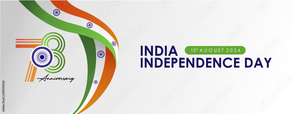 Celebration banner of 78th India Independence Day 15 August 2024. 78th ...
