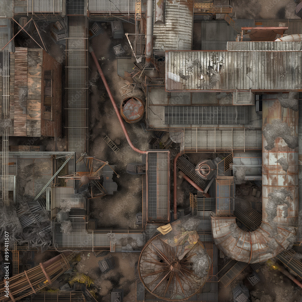 Post Apocalyptic Battle Map for RPG ,Map for Dungeons and Dragons,DnD ...