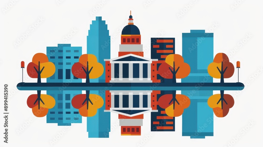 Experience a vibrant Indianapolis skyline, where abstract art meets ...